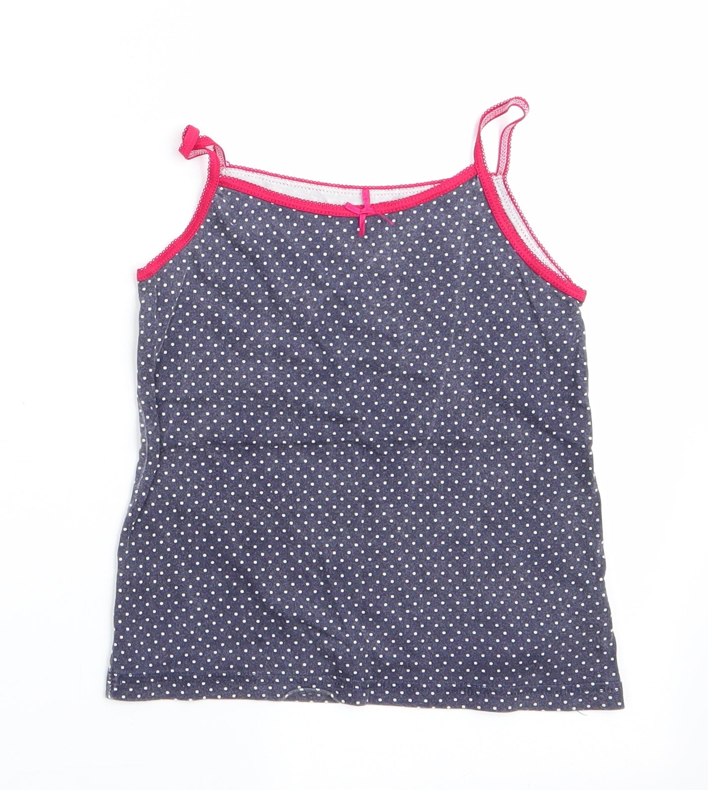 Primark Girls Blue Polka Dot Camisole Tank Size 6-7 Years - Red trim ...
