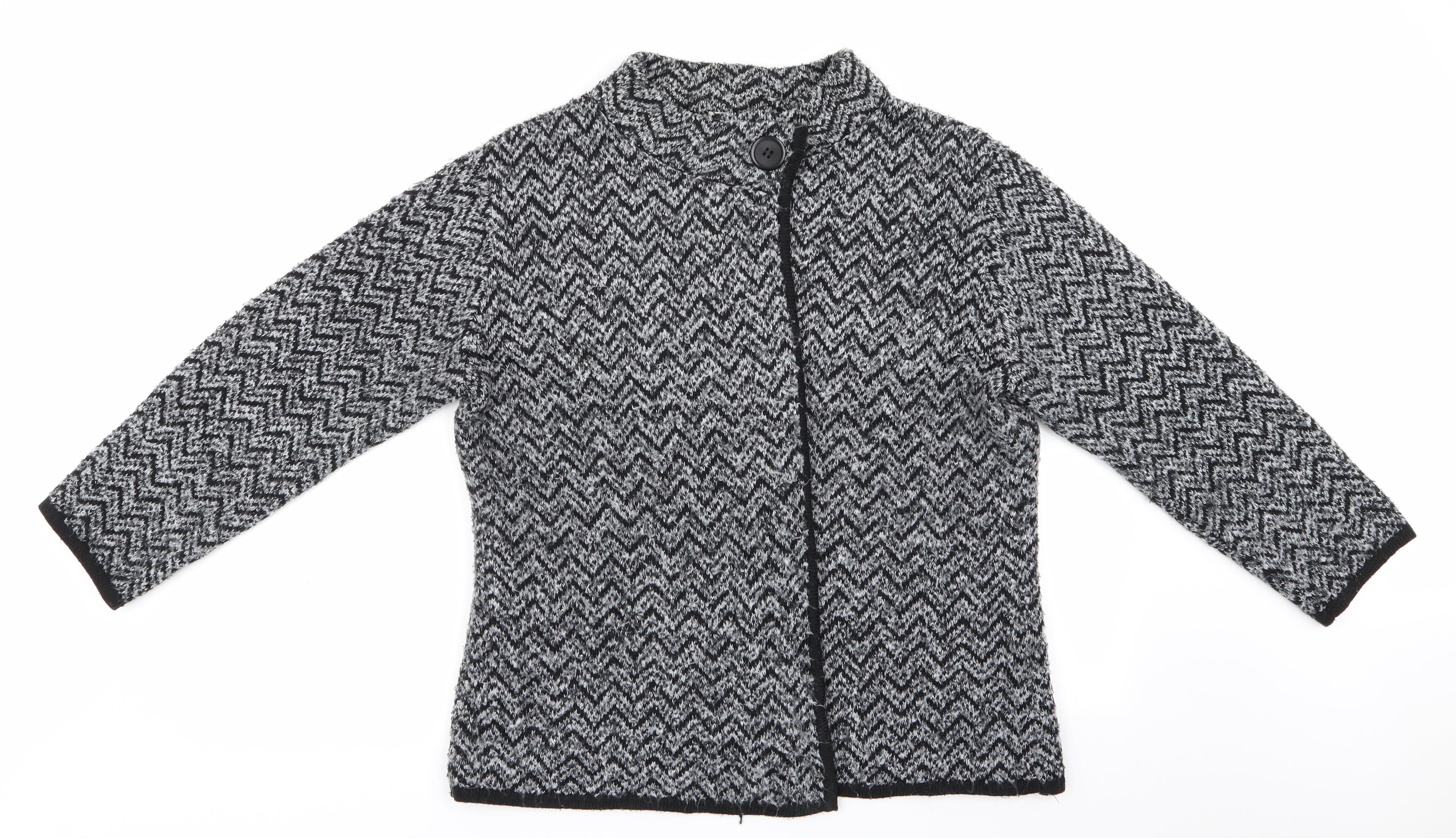 EWM Pure Classics Womens Black Herringbone Jacket Coat Size 22 - Zig z ...