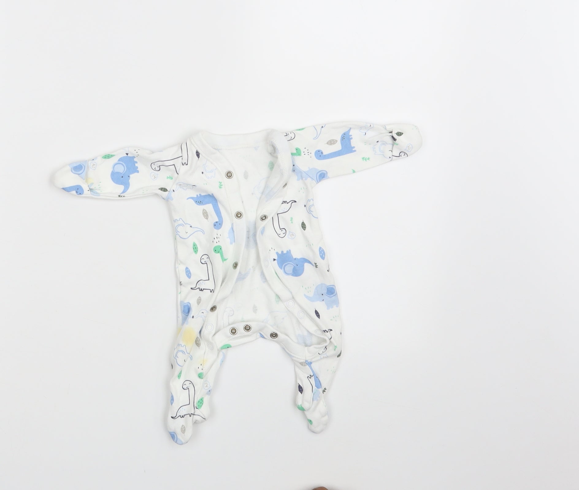 Nutmeg Baby White Animal Print Romper One-Piece Size Newborn – Preworn