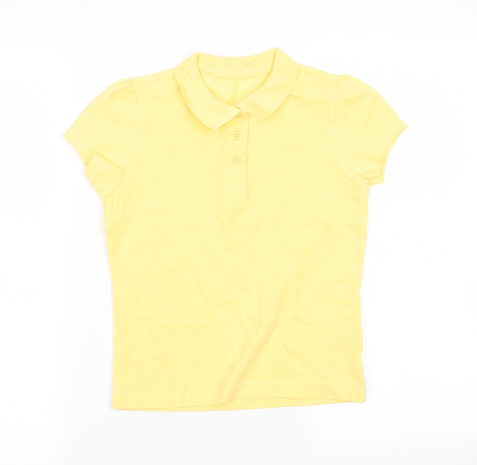 Asda George Girls Yellow Basic Polo Size 5-6 Years – Preworn