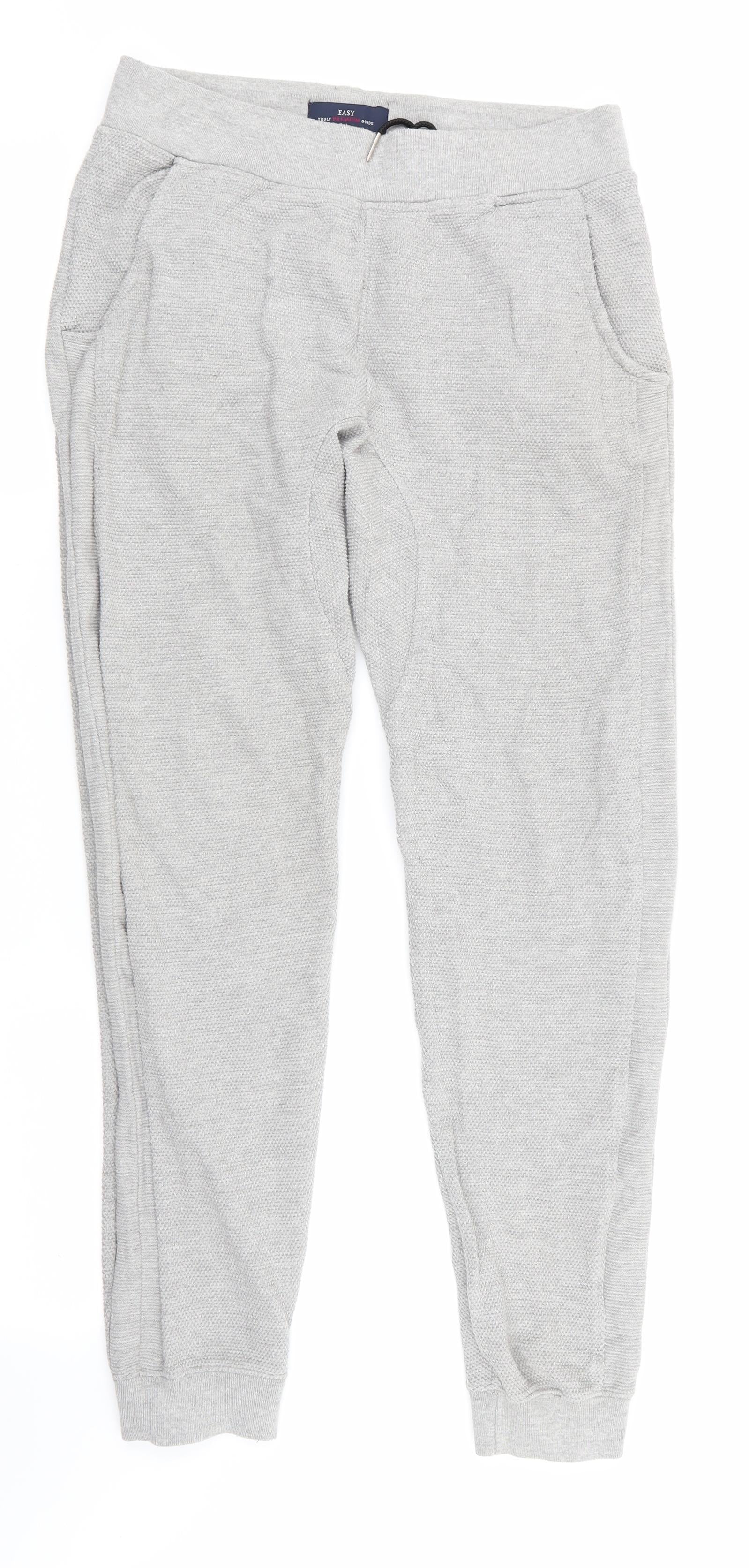 Easy Mens Grey Jogger Trousers Size S L28 in - Raised dot texture – Preworn