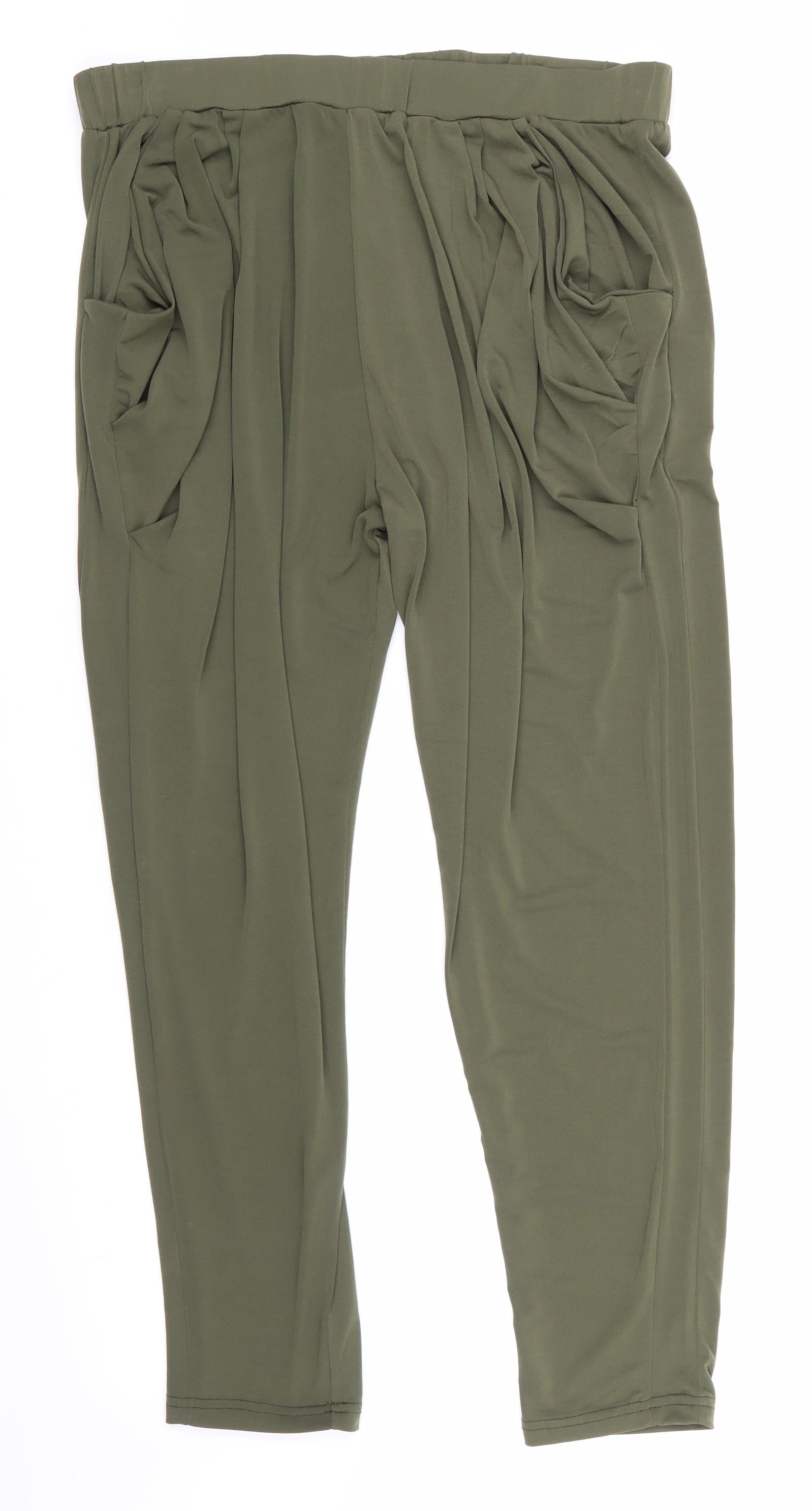 Almost Famous Womens Green Bloomer Trousers L26 in - Olive Green – Preworn
