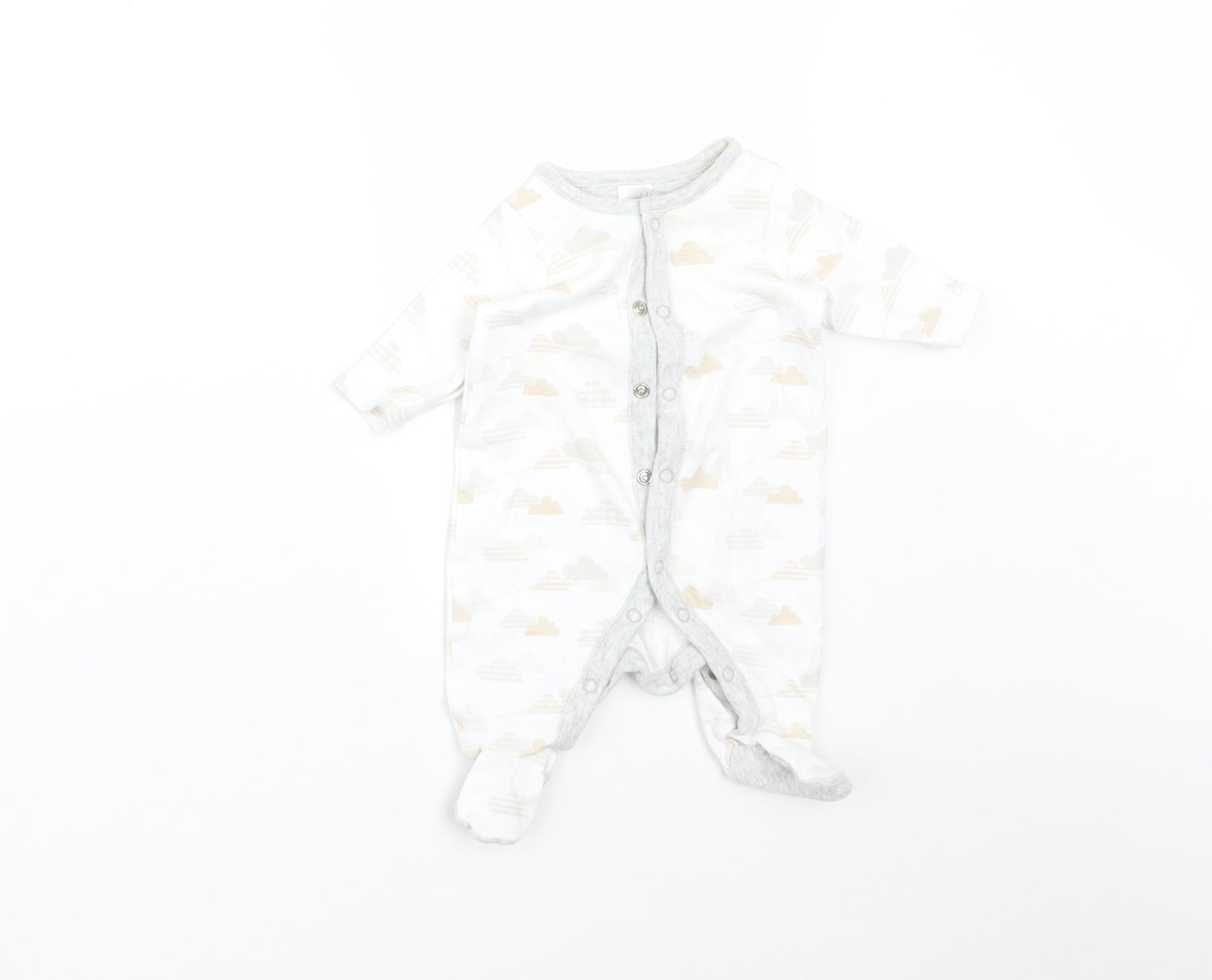 Mini Club Baby White Cotton Babygrow One-Piece Size Newborn – Preworn