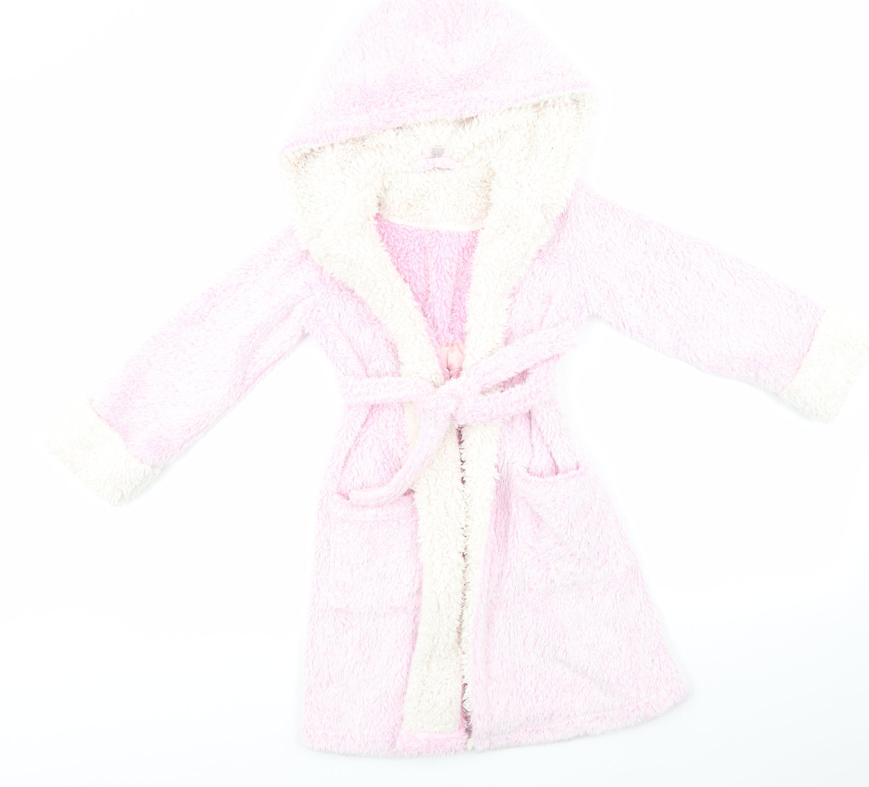 Kids Peacocks Girls Pink Solid Polyester Robe Size 6-7 Years - Pink Wh ...