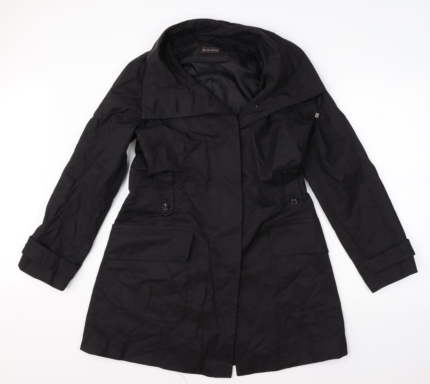Principles Womens Black Overcoat Coat Size 14 – Preworn