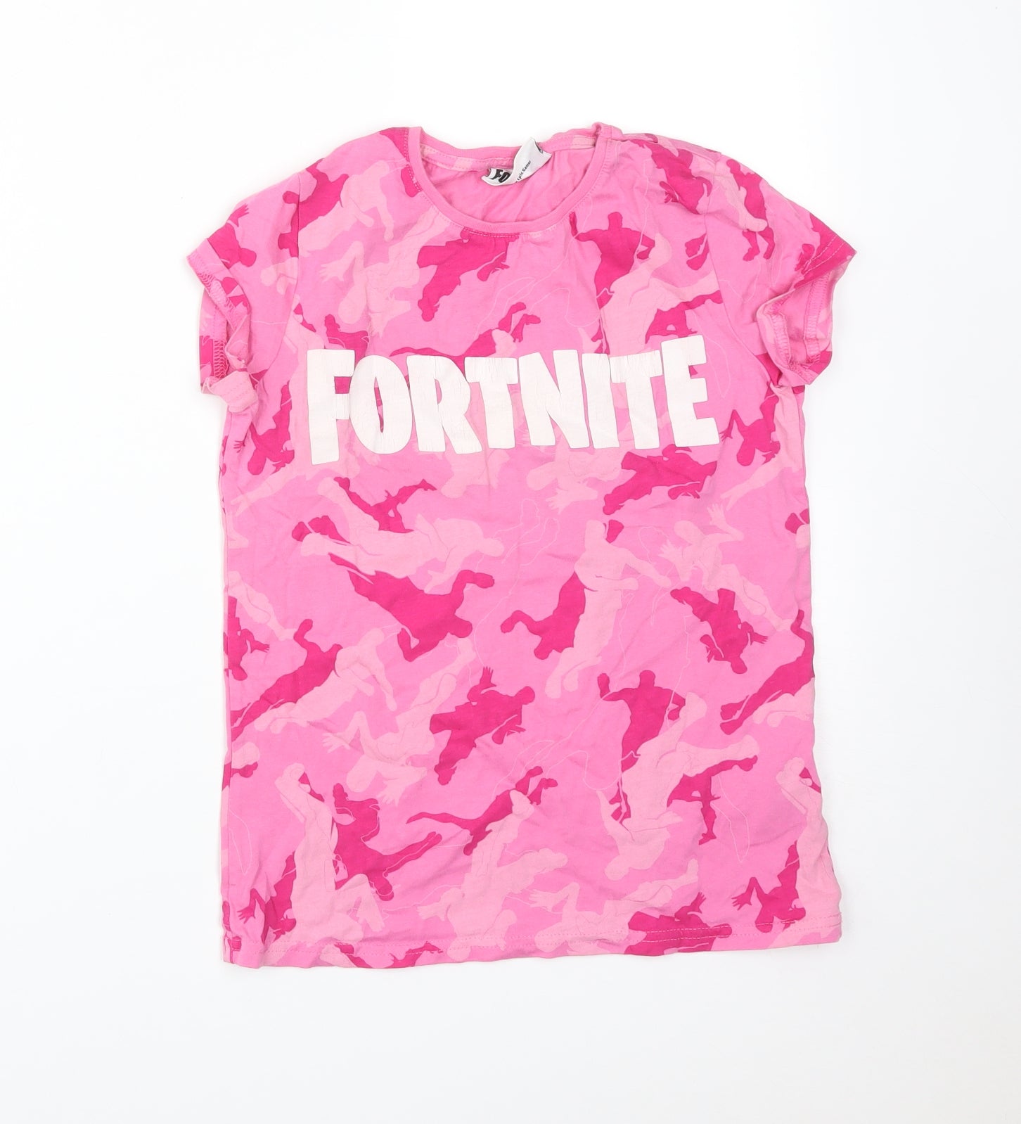 FORTNITE Girls Pink Camouflage Cotton Basic T-Shirt Size 10-11 Years C ...